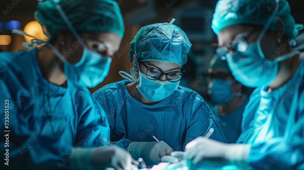 Life-Saving Surgery: A Surgeon and Team Performing a Critical Operation ...
