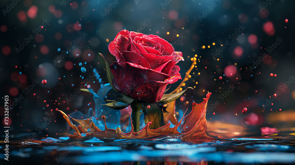 amazing desktop wallpaper concept: abstract vibrant paint splash red ...