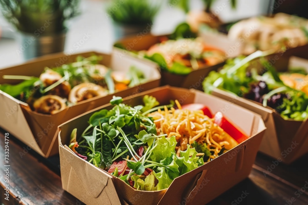 Eco-friendly food package delivery wrapping safe recyclable container ...