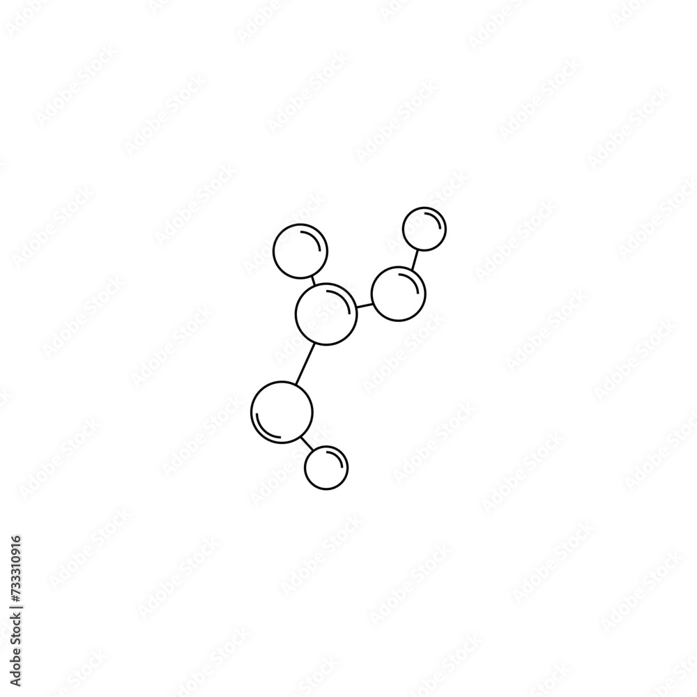 Collection of different molecular model icons isolated on a white ...