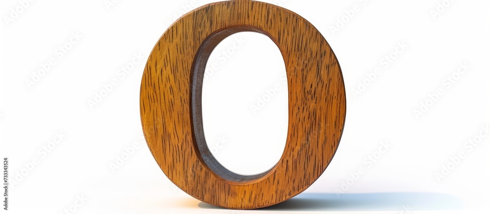 Wooden alphabet block letter O in front-facing position, isolated on ...