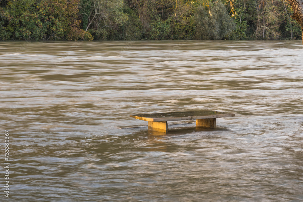 Major flooding due to heavy rain. Climate change Stock Photo | Adobe Stock