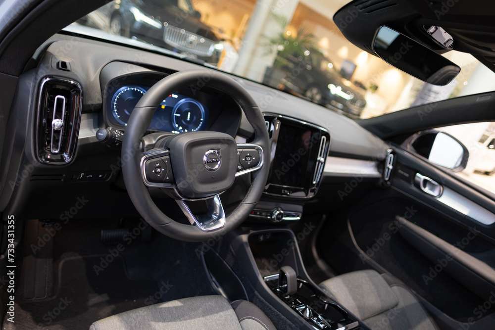 steering wheel, Driver's column, cockpit volvo xc40 Recharge car ...