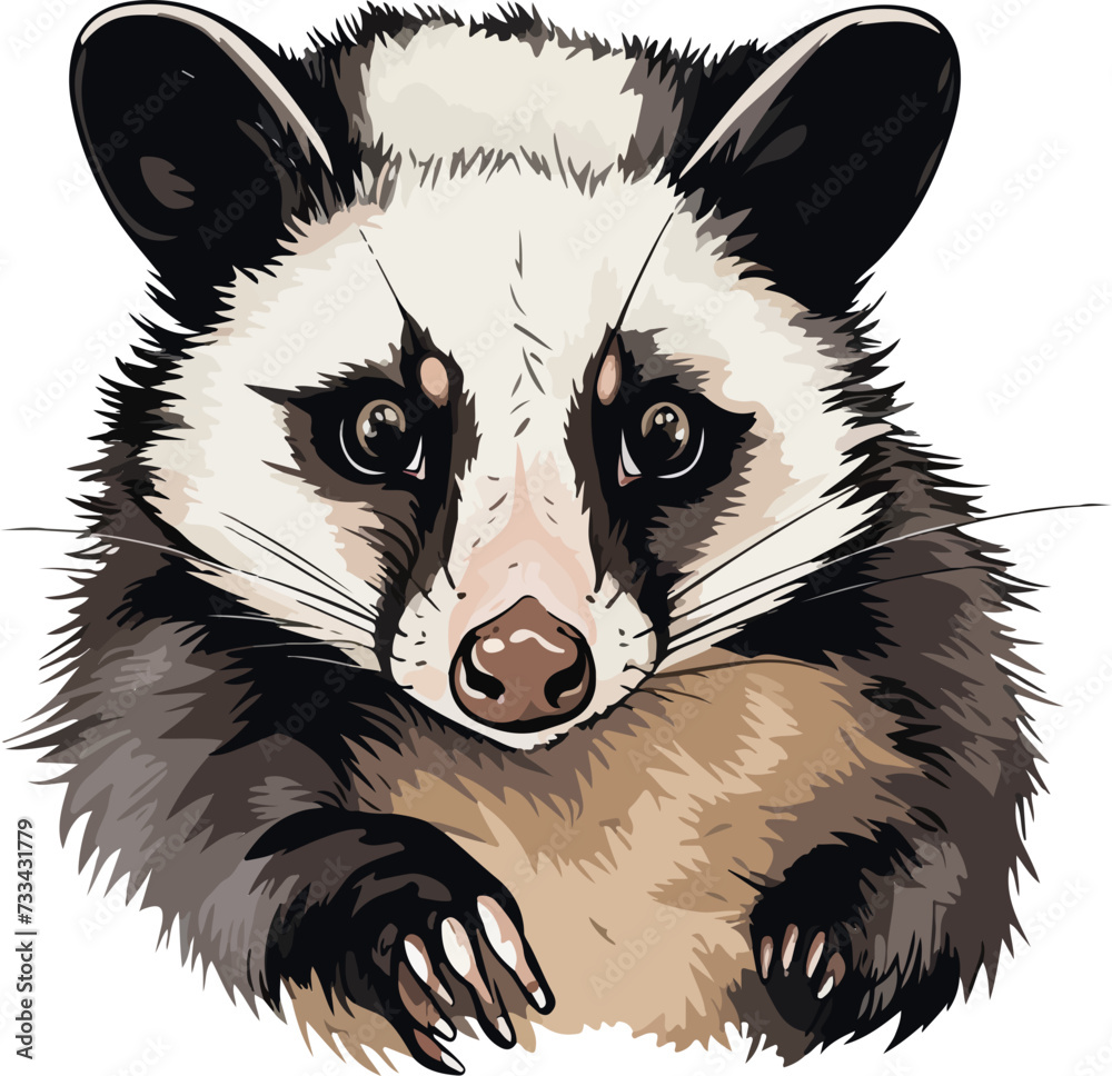 possum vector illustration isolated on transparent background. Stock ...
