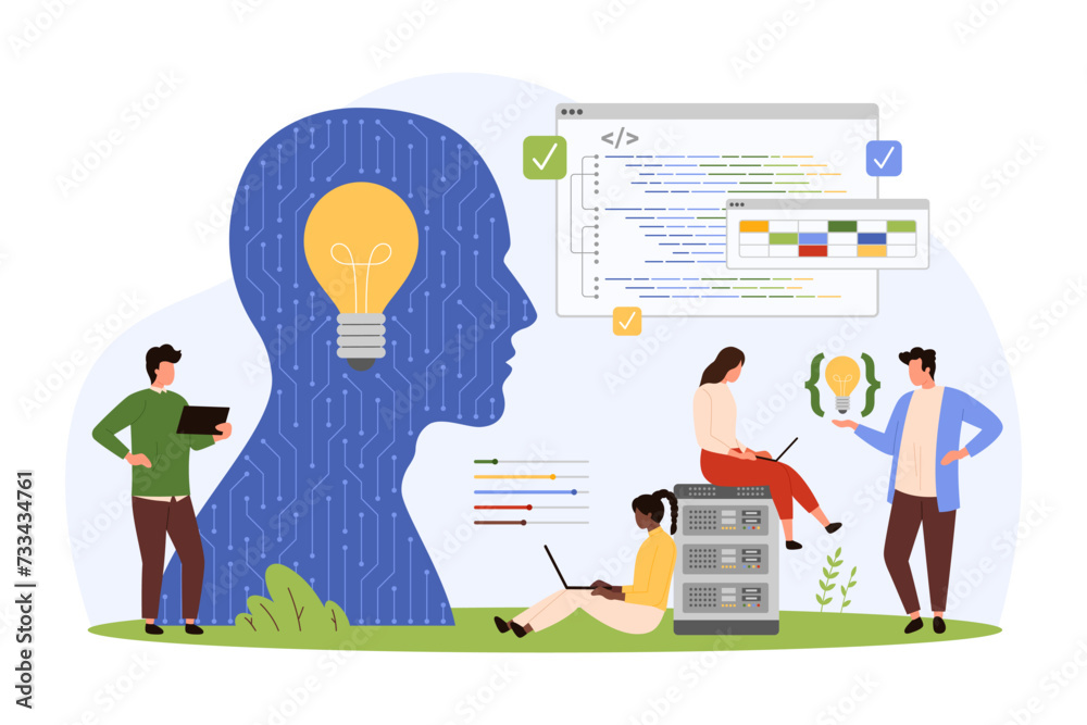 Development of software code by artificial intelligence. Teamwork of ...