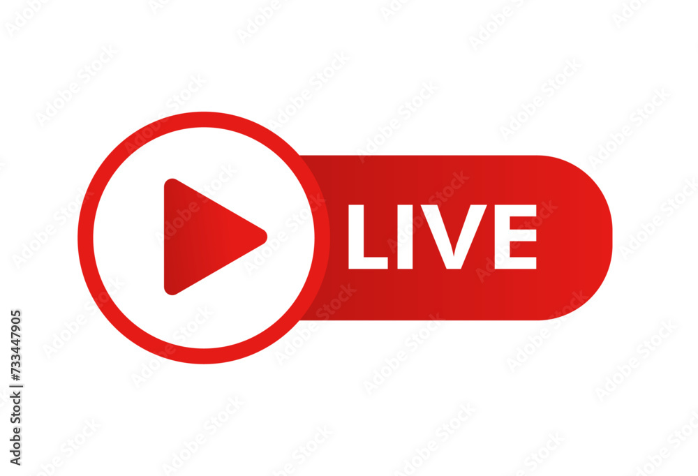 Live streaming icon ,sign. Button for broadcasting, livestream or ...