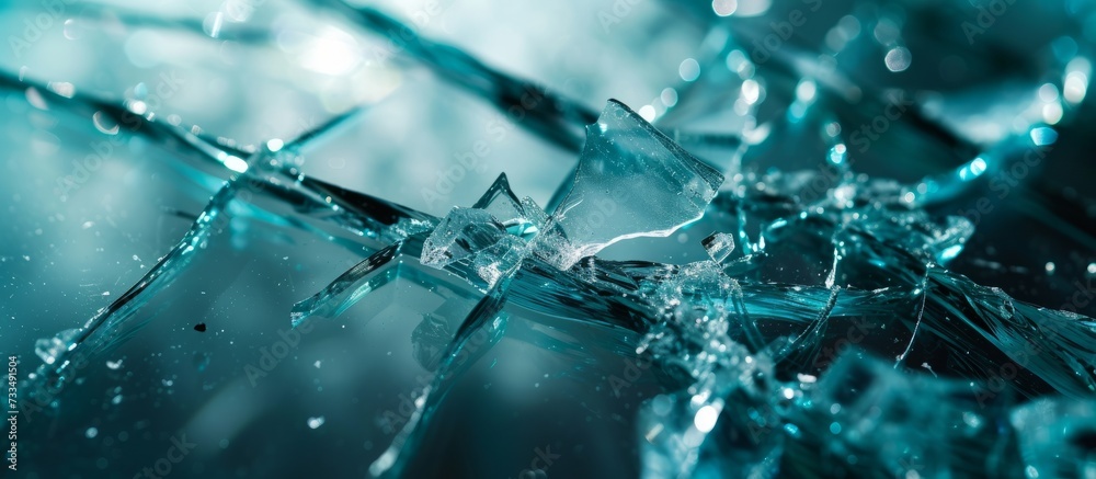 Stunning Visuals of a Broken Glass Fragment on a Fractured Glass ...
