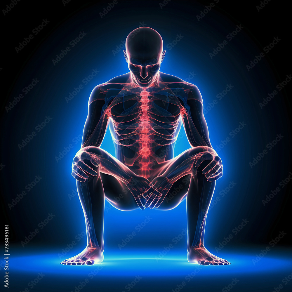 x ray of hybrid skeletal body, ai generated. Stock Illustration | Adobe ...