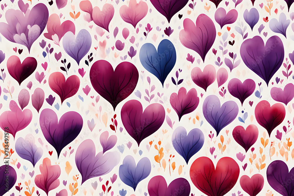Whimsical Heart Patterns. A playful and romantic background of ...
