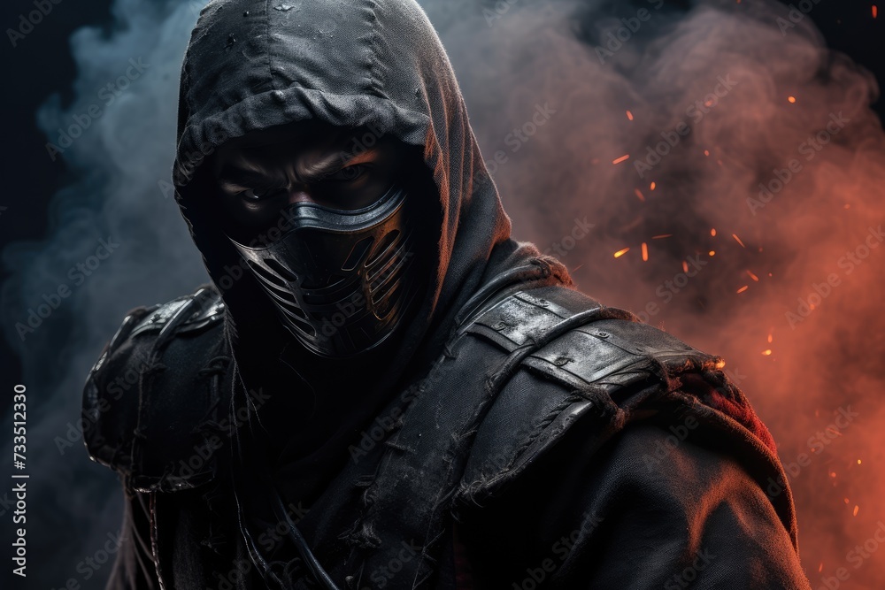Shadow Striker: A Raw and Explosive Ninja, Clad in Full Body Armor ...