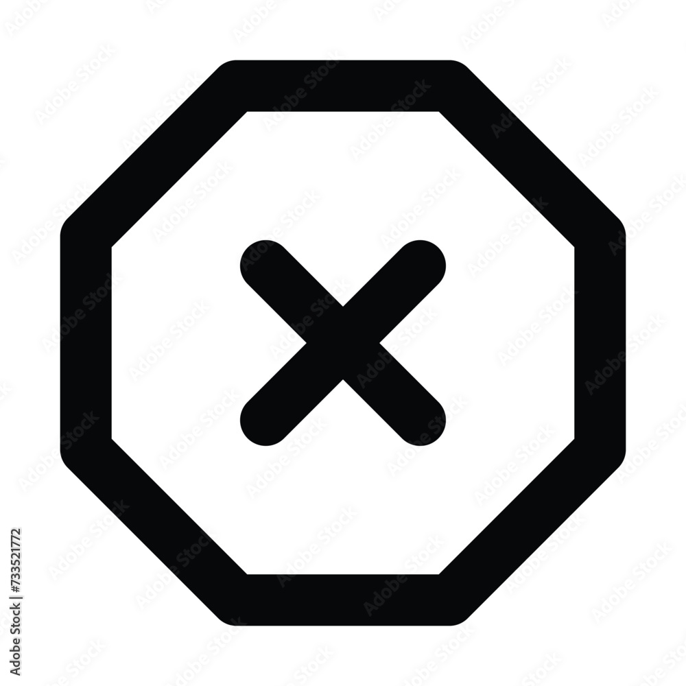 Vector de Stock octagon sign attention crossing x stop traffic warning ...