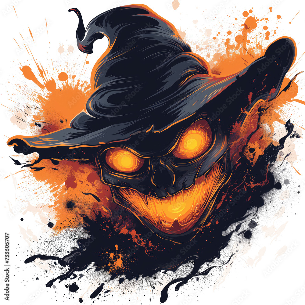 Babadook fire ghost head character design, transparent background ...