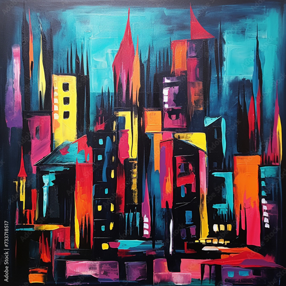 super abstract oil painting of business studies Stock Photo | Adobe Stock