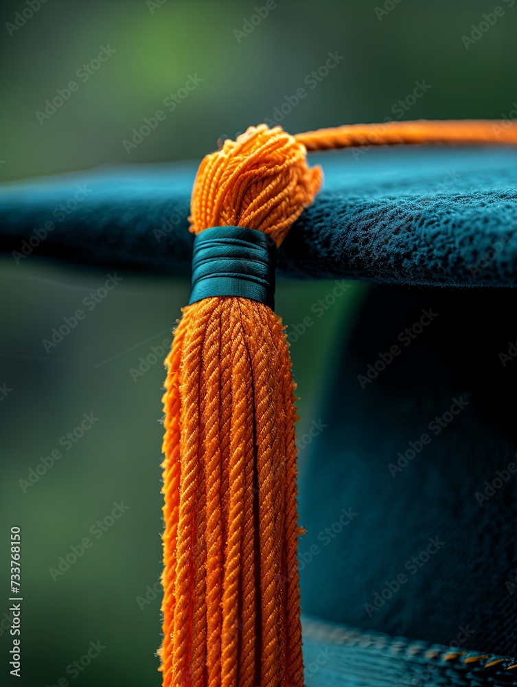 Detailed image showing the texture and colors of an orange graduation ...