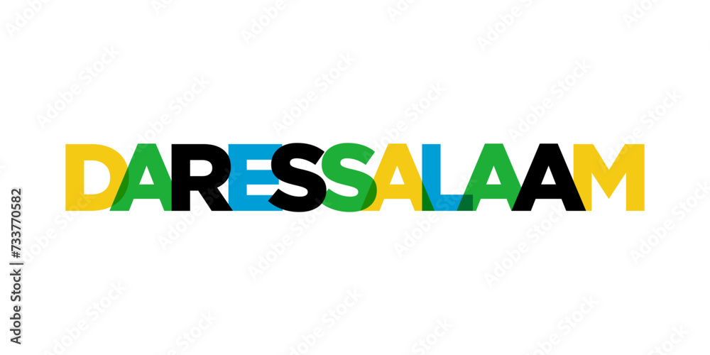 Dar es Salaam in the Tanzania emblem. The design features a geometric ...