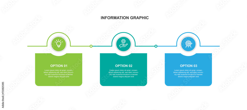 Infographic vector element with 3 step line connected Stock Vector ...