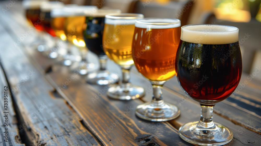 Stock-Foto „Variety of beer glasses, including pilsner, stout, and ale ...