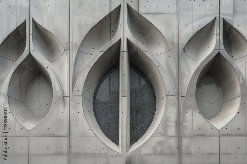 Parametric facade of a modern building inspired by new gothic architecture. Background image ...