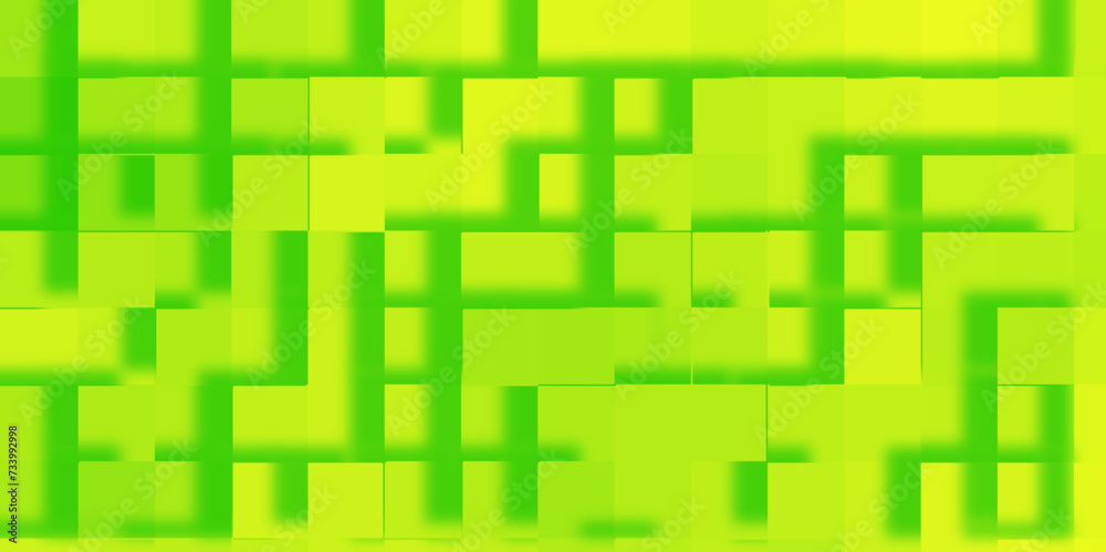 Abstract Green Squares geometric pattern on Green Background, extrude ...