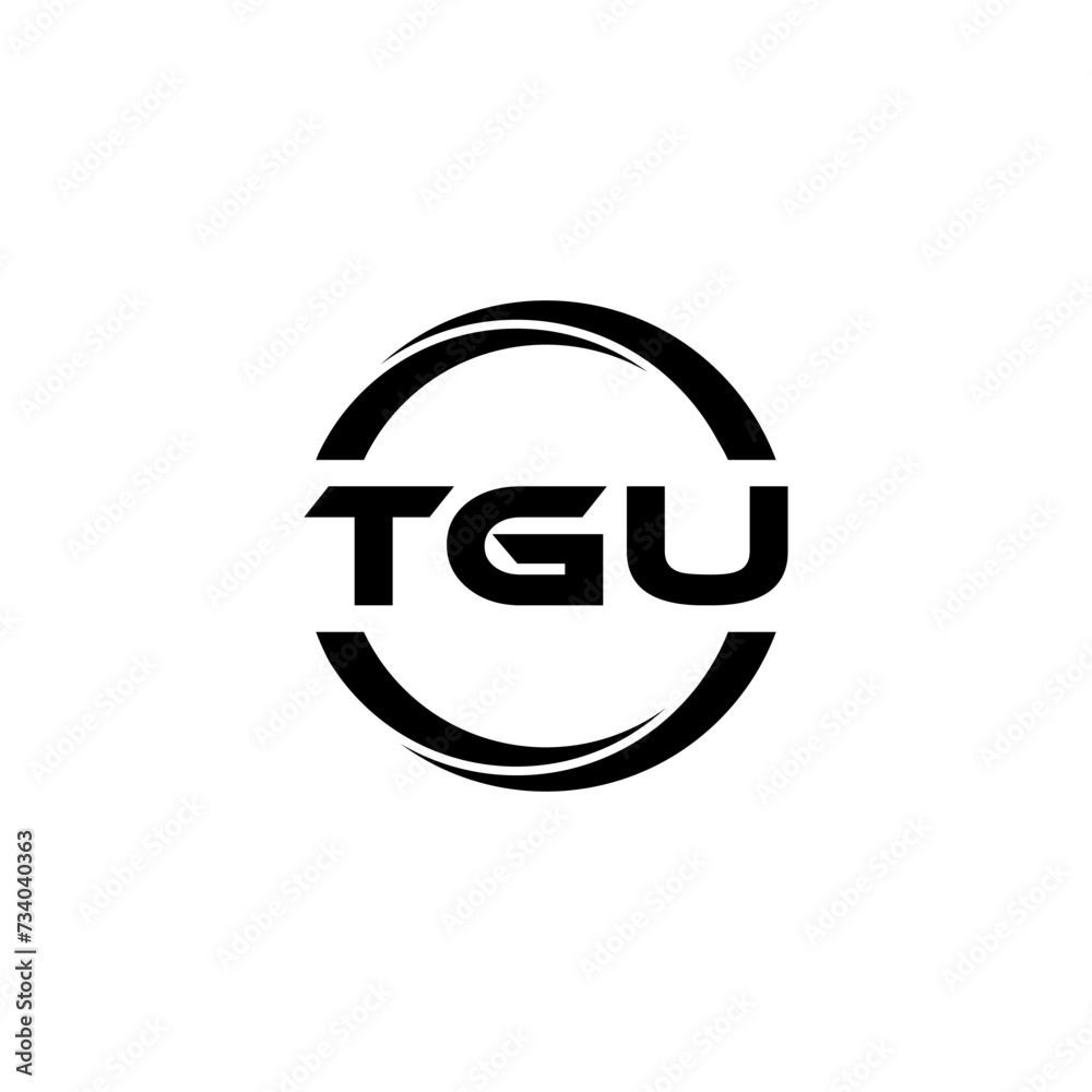 TGU letter logo design with white background in illustrator, cube logo ...