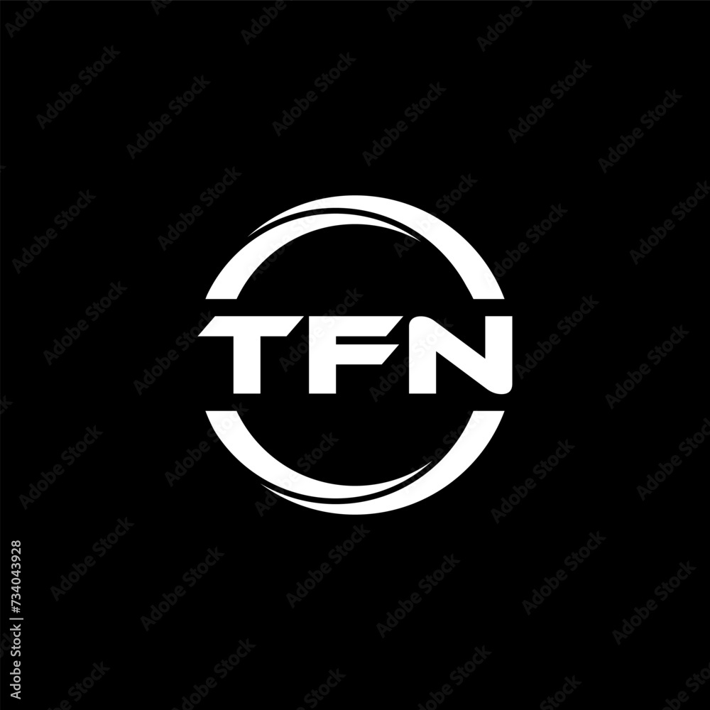 TFN letter logo design with black background in illustrator, cube logo ...