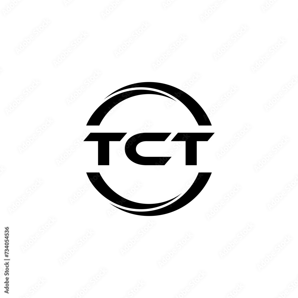 TCT letter logo design with white background in illustrator, cube logo ...