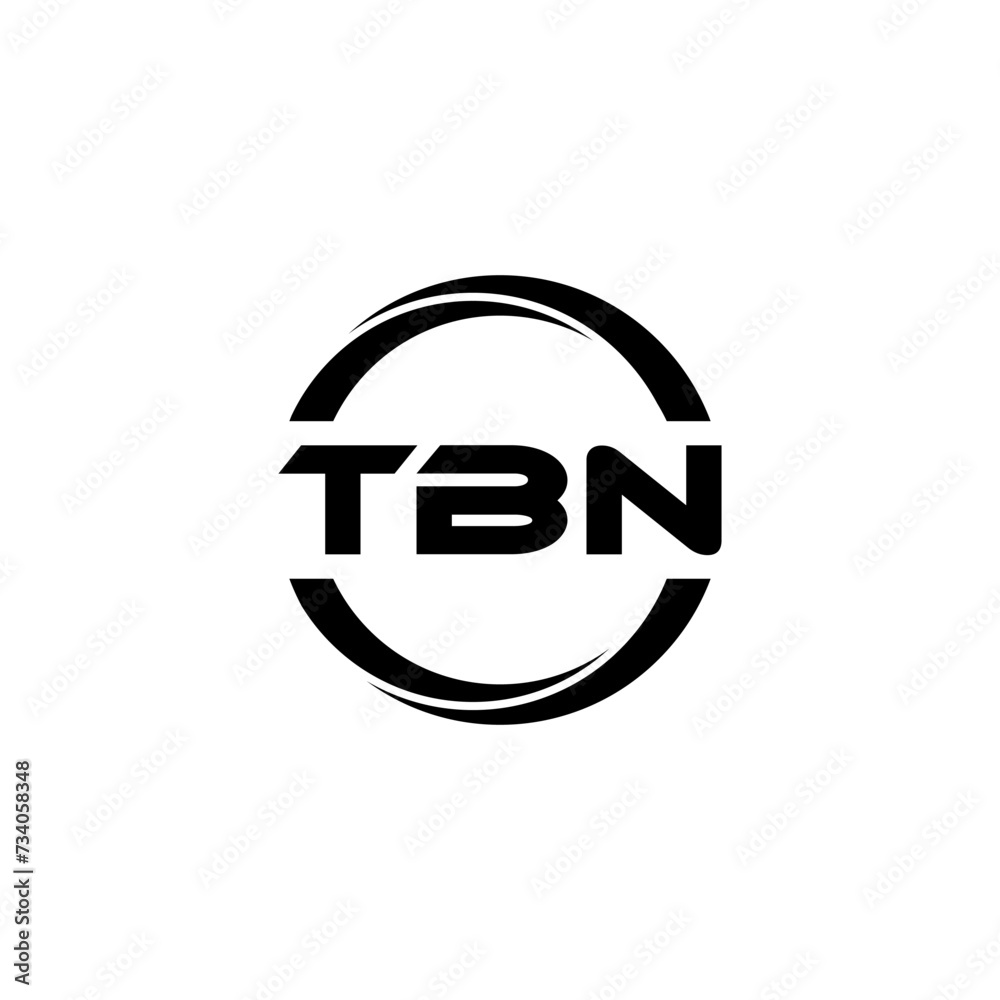 TBN letter logo design with white background in illustrator, cube logo ...