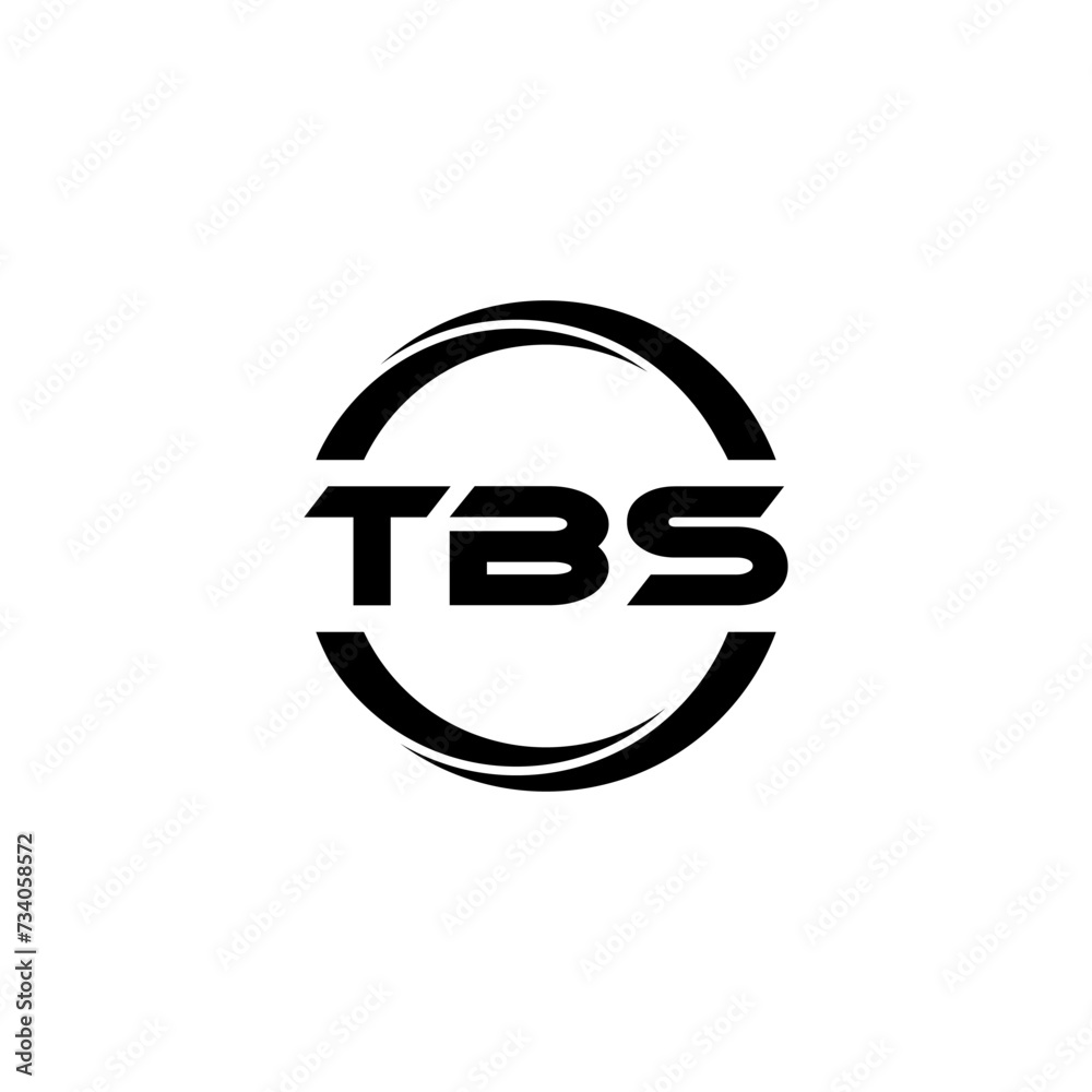 TBS letter logo design with white background in illustrator, cube logo ...