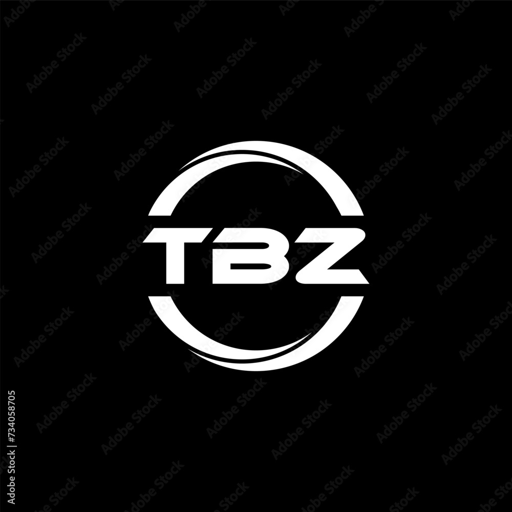 TBZ letter logo design with black background in illustrator, cube logo ...