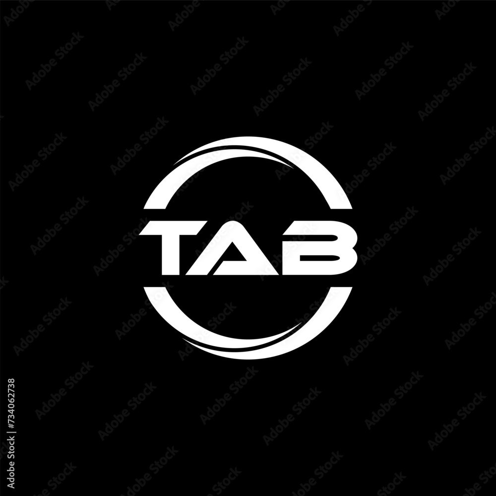 TAB letter logo design with black background in illustrator, cube logo ...