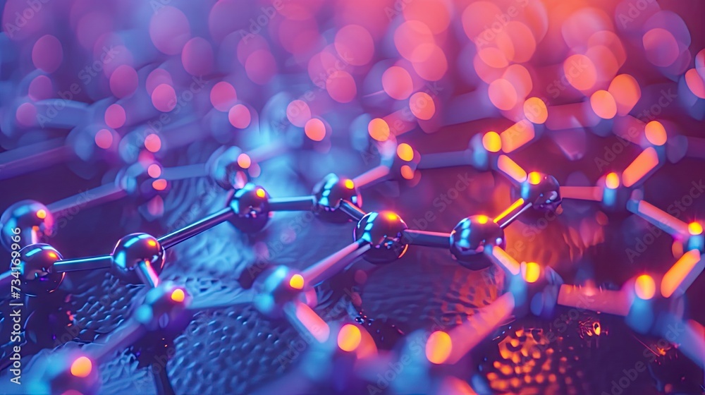Nanotechnology concept - graphene molecule structure schematic model ...