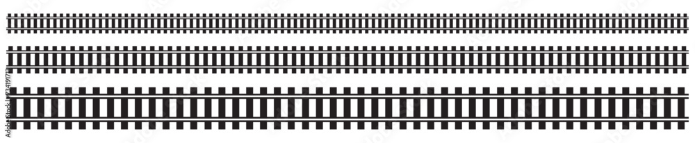 Railway Line, Rails Symbol, Train Tracks Sign, Railroad Pictogram ...