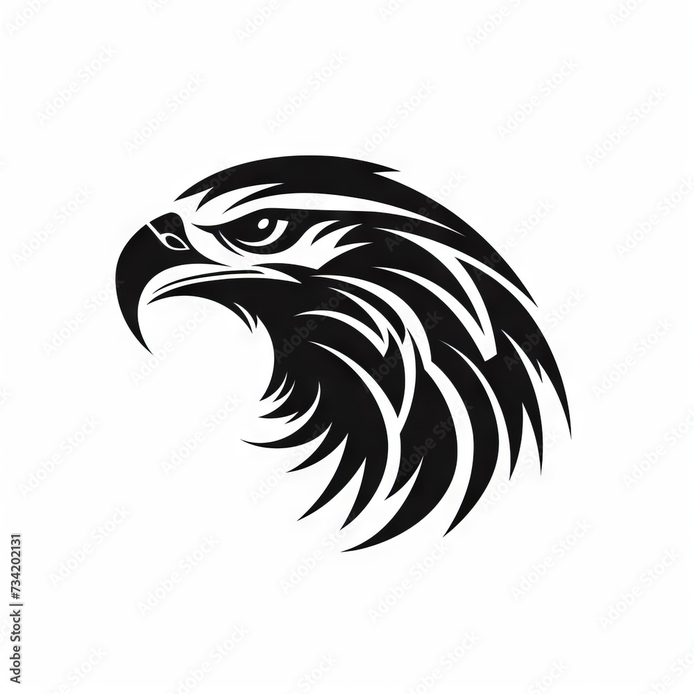 Eagle / Hawk Tribal Vector Monochrome Silhouette Illustration Isolated ...