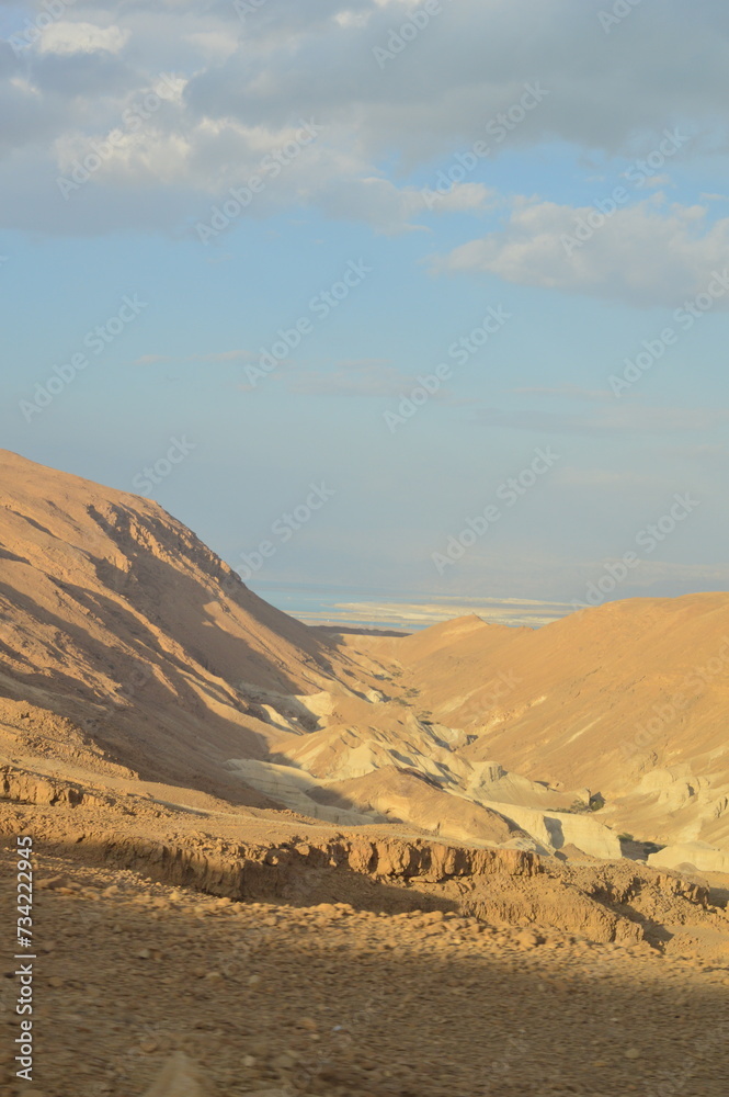 sand, desert, landscape, sky, mountain, nature, dune, road, dry, clouds ...