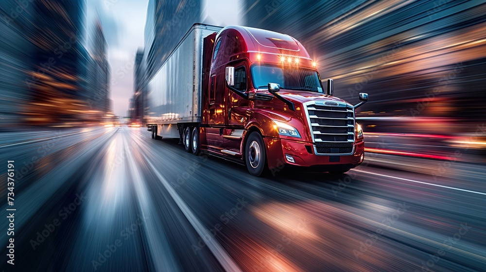 Truck Transportation logistics embodied in the sleek design of a ...