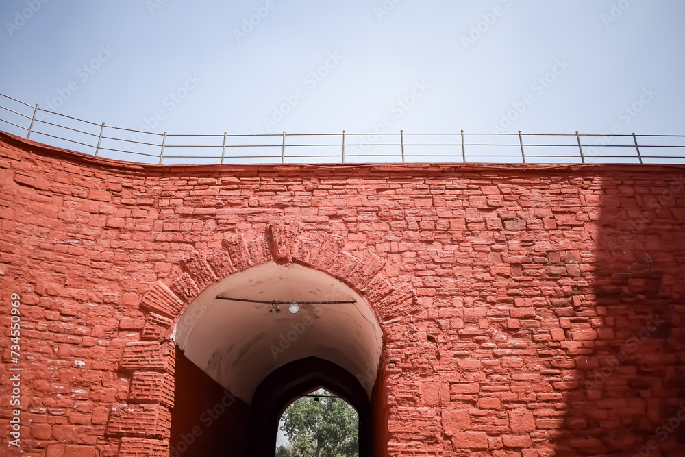 Architectural details of Lal Qila - Red Fort situated in Old Delhi ...