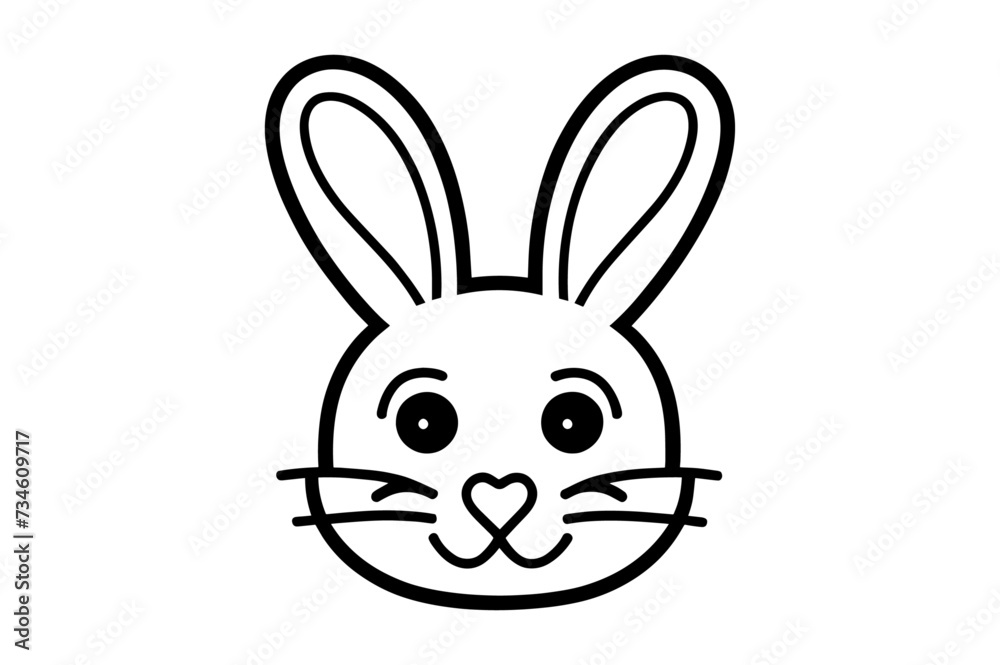 Cute Easter Bunny face template Vector, Easter Bunny Face Kit, cartoon ...