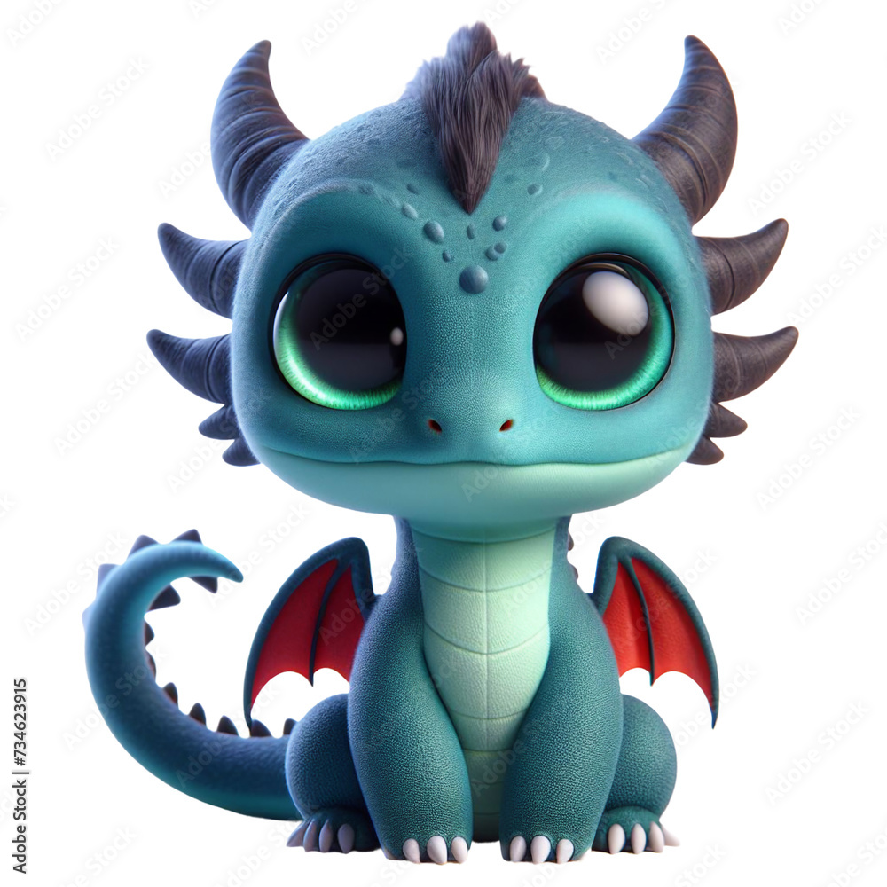 Detailed 3D Dragon on Transparent or White Background: PNG Clipart ...