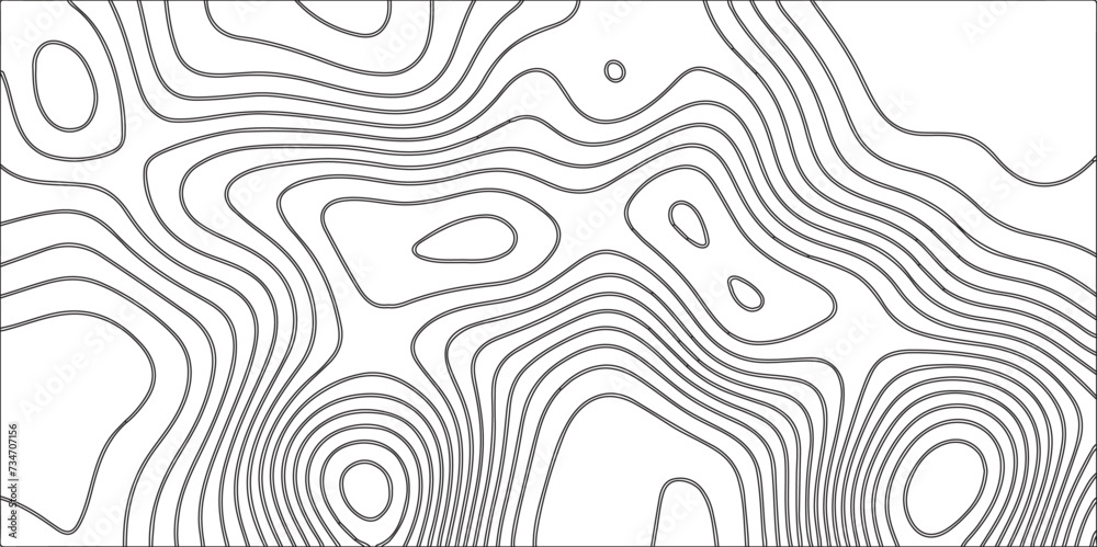 Topographic line background with curve. White topographic wavy pattern ...