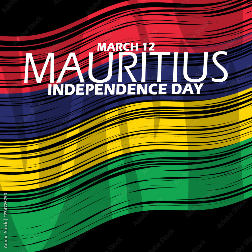 Mauritius Independence Day event banner. Abstract illustration of the ...