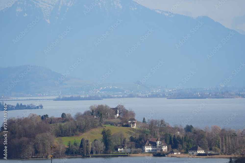 Horgen, hirzel, and halbinsel au with view on zurich see and the horgen ...