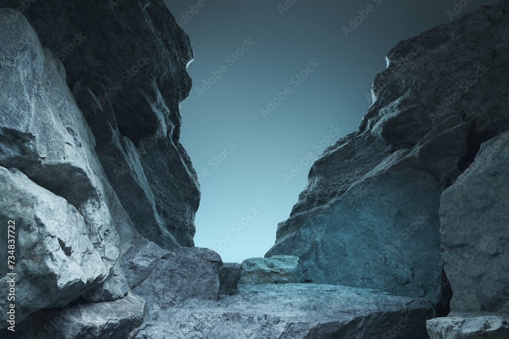 Stone and Rock shape background, minimalist mockup for podium display ...