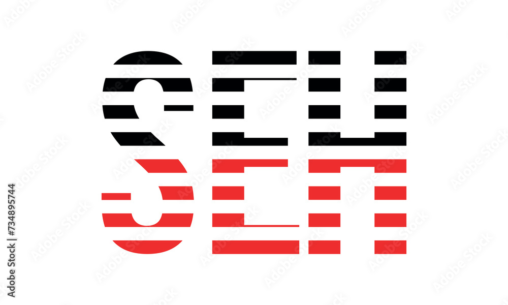 SEH three initial letter iconic line negative space minimal logo design ...