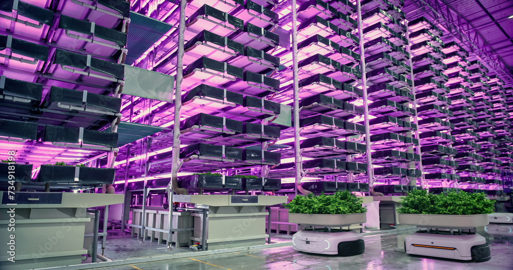 Autonomous Robots Vertical Farming Logistics Warehouse: Robots ...