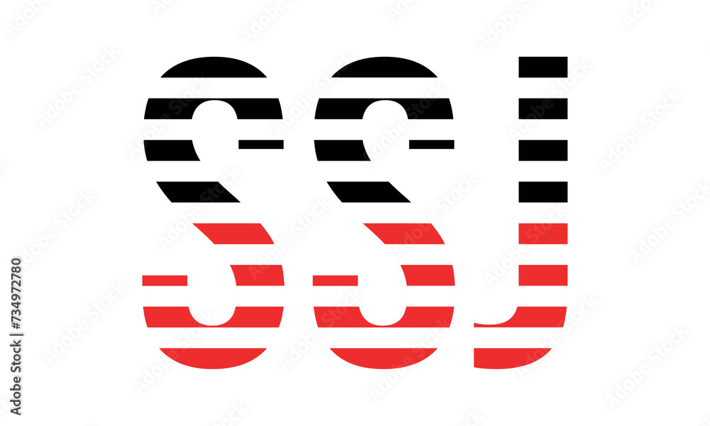 SSJ three initial letter iconic line negative space minimal logo design ...