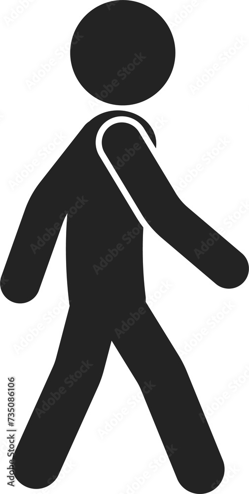 Isolated black pictogram sign of man walking, walk symbol, for cross ...
