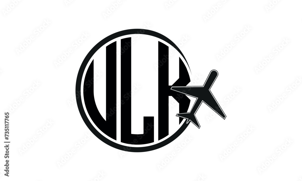 ULK three initial letter circle tour & travel agency logo design vector ...