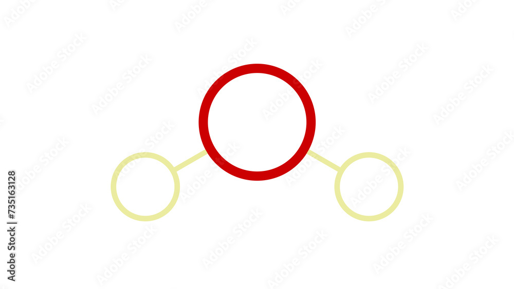 heavy water molecule, structural chemical formula, ball-and-stick model ...