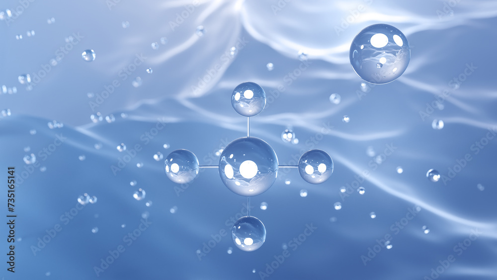 ammonium chloride molecular structure, 3d model molecule, sal ammoniac ...