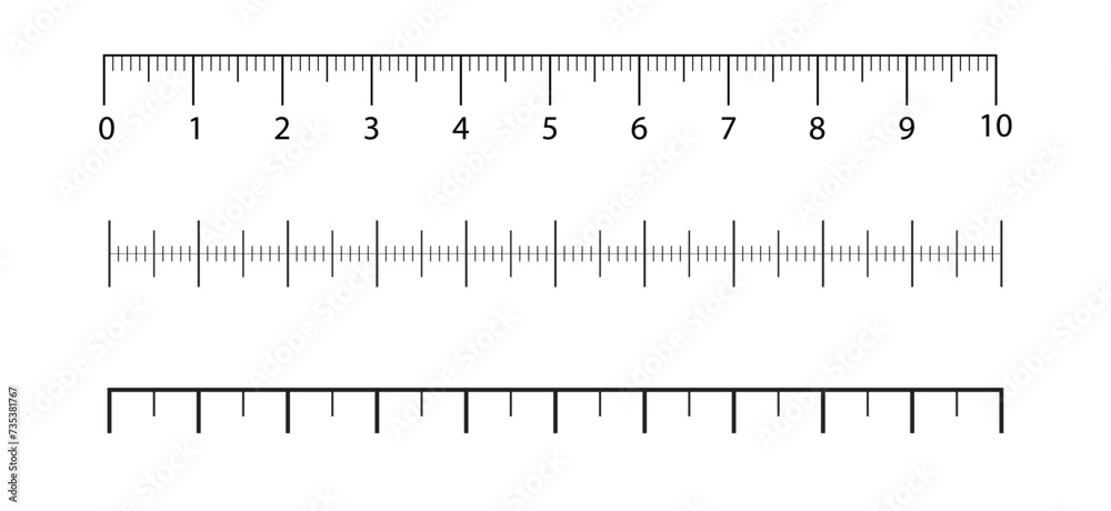 Rulers Inch and metric rulers template. Measuring tool. Blank measuring ...